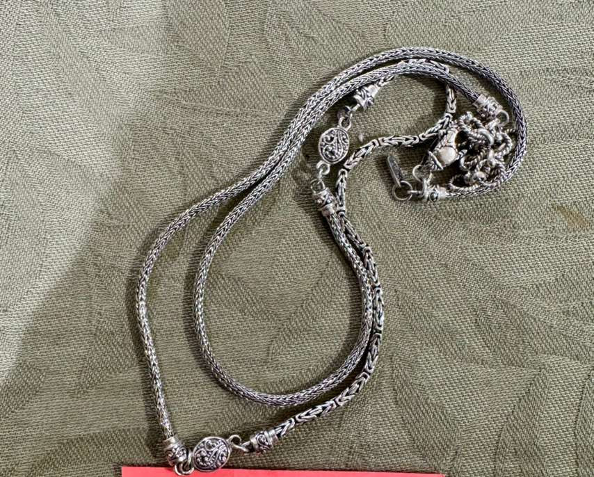 SS Longchain with Oval Details. 30" — Moon and Filigree