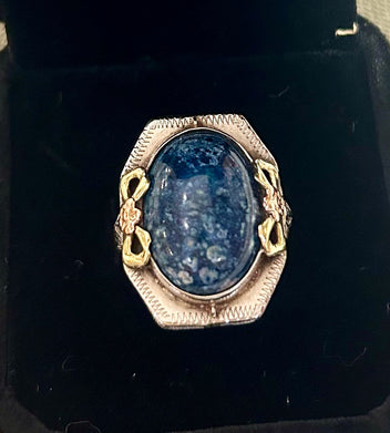 14K Sodalite Filigree Ring — Moon and Filigree