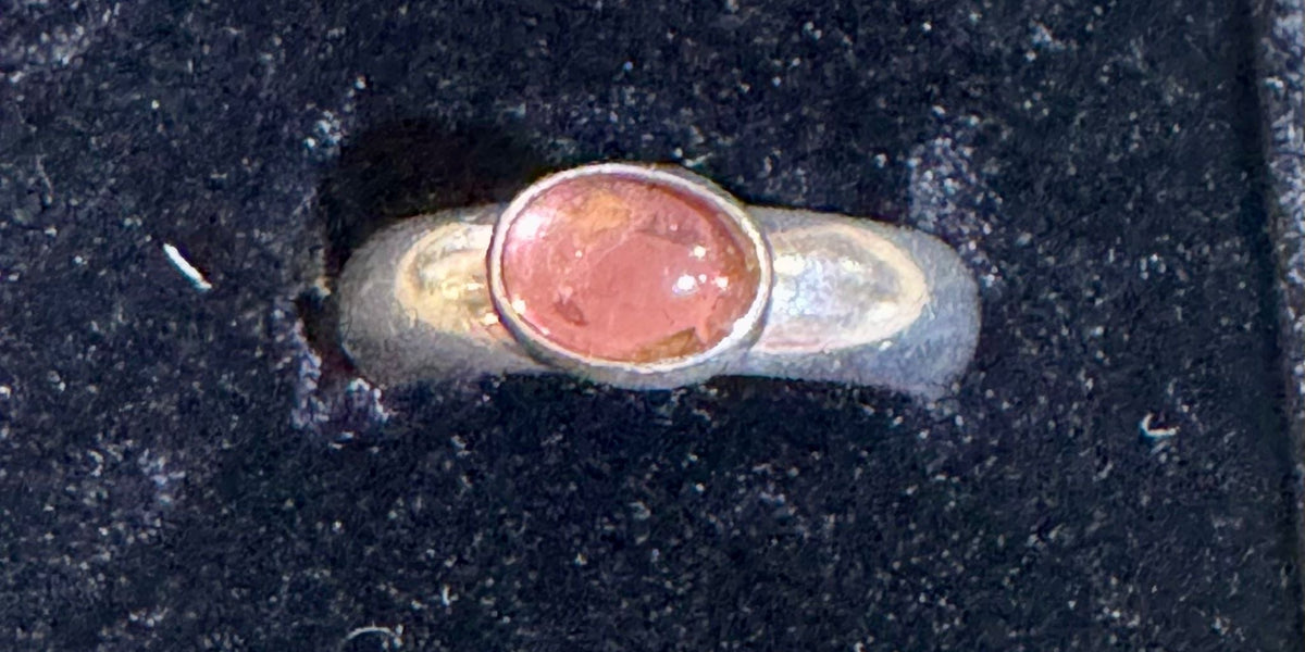 SS Pink Tourmaline Ring — Moon and Filigree